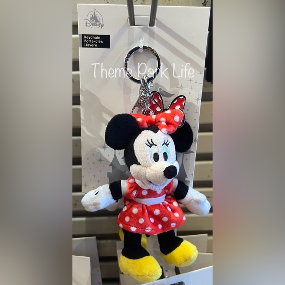 Disney | Accessories | Disney Parks Minnie Mouse Plush Keychain With ...